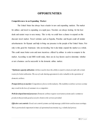 Ryanair SWOT - Professional Communications Final Project | DOCX