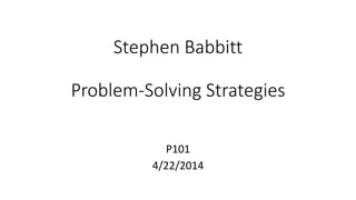 Problem-Solving Strategies | PPTX