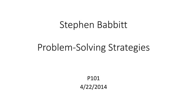 Problem-Solving Strategies | PPTX