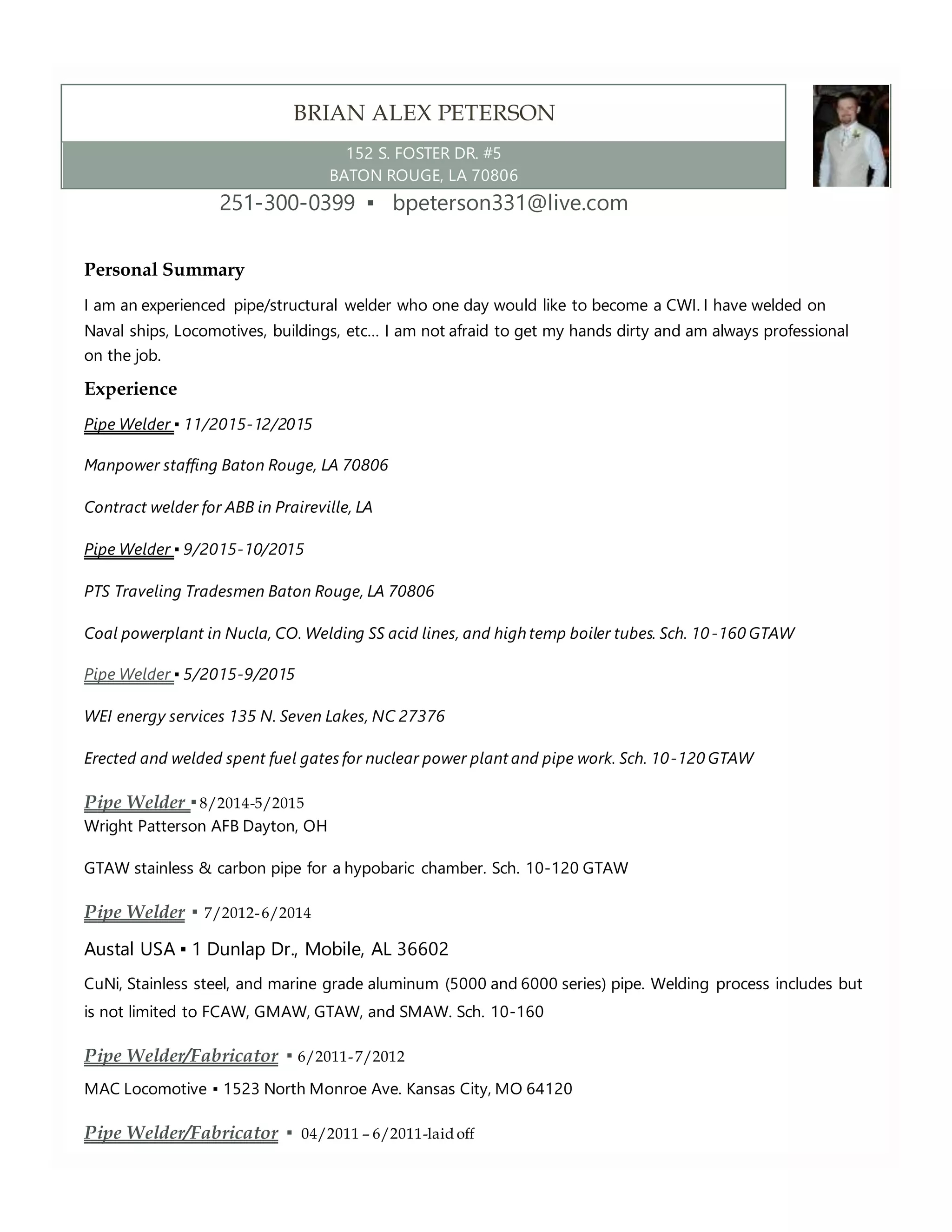 Brian resume 2015 | DOCX