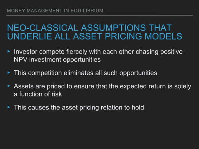 Money management in equilibrium | PPT