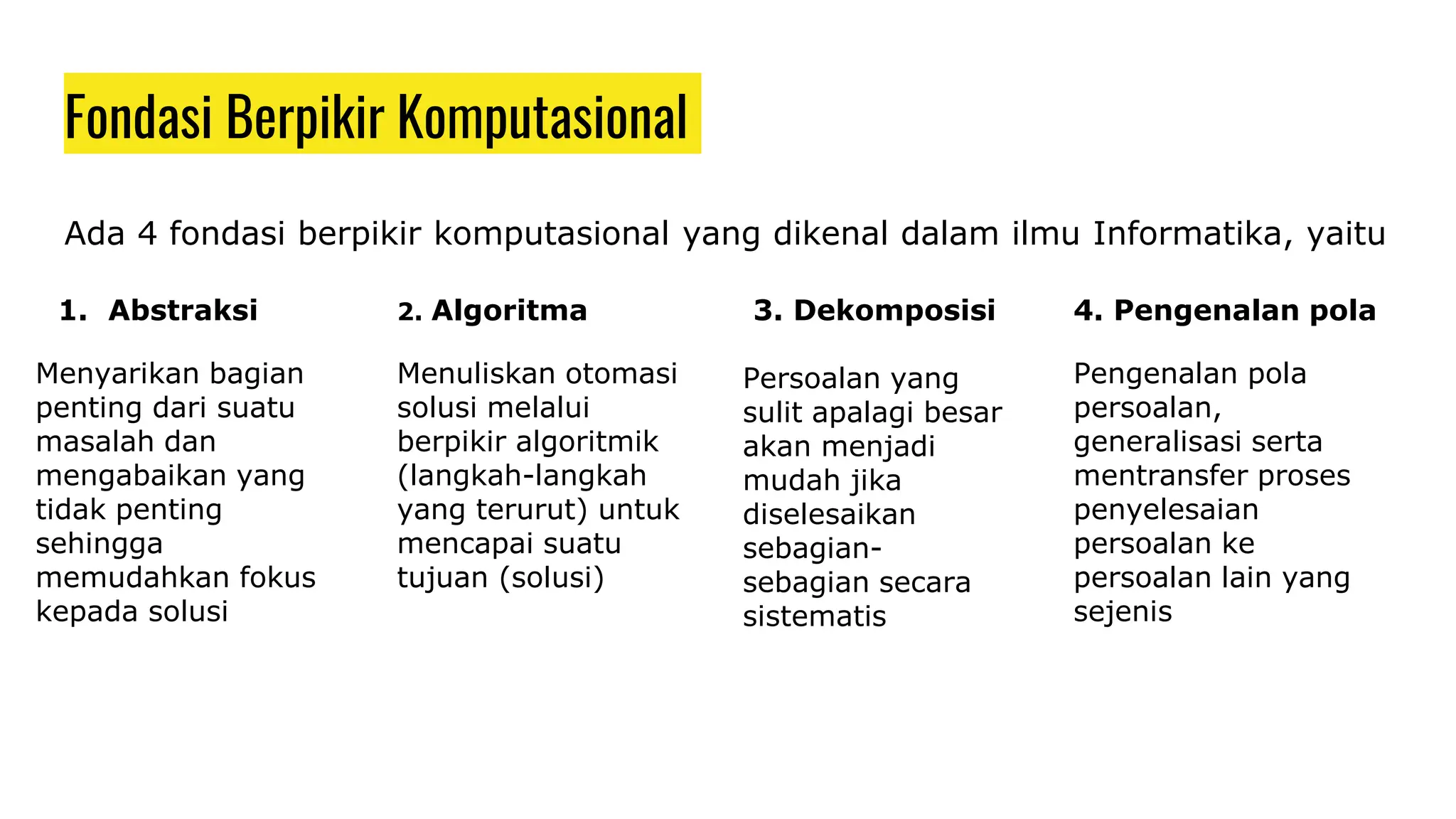 INFORMATIKA DENGAN BELAJAR BERFIKIR KOMPUTASIONAL | PPTX