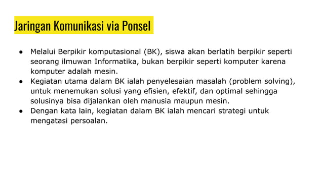 INFORMATIKA DENGAN BELAJAR BERFIKIR KOMPUTASIONAL | PPTX