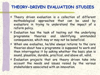 Using Educational Effectiveness research to Design Theory-Driven Evaluation Aiming to Improve ...