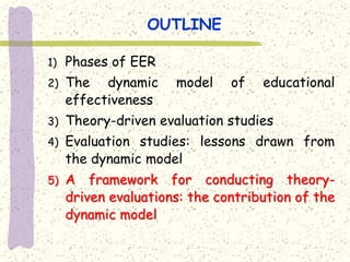 Using Educational Effectiveness research to Design Theory-Driven Evaluation Aiming to Improve ...