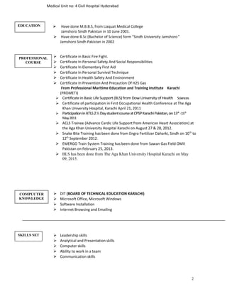 Dr Sher Khan CV updated till May 2015 | PDF