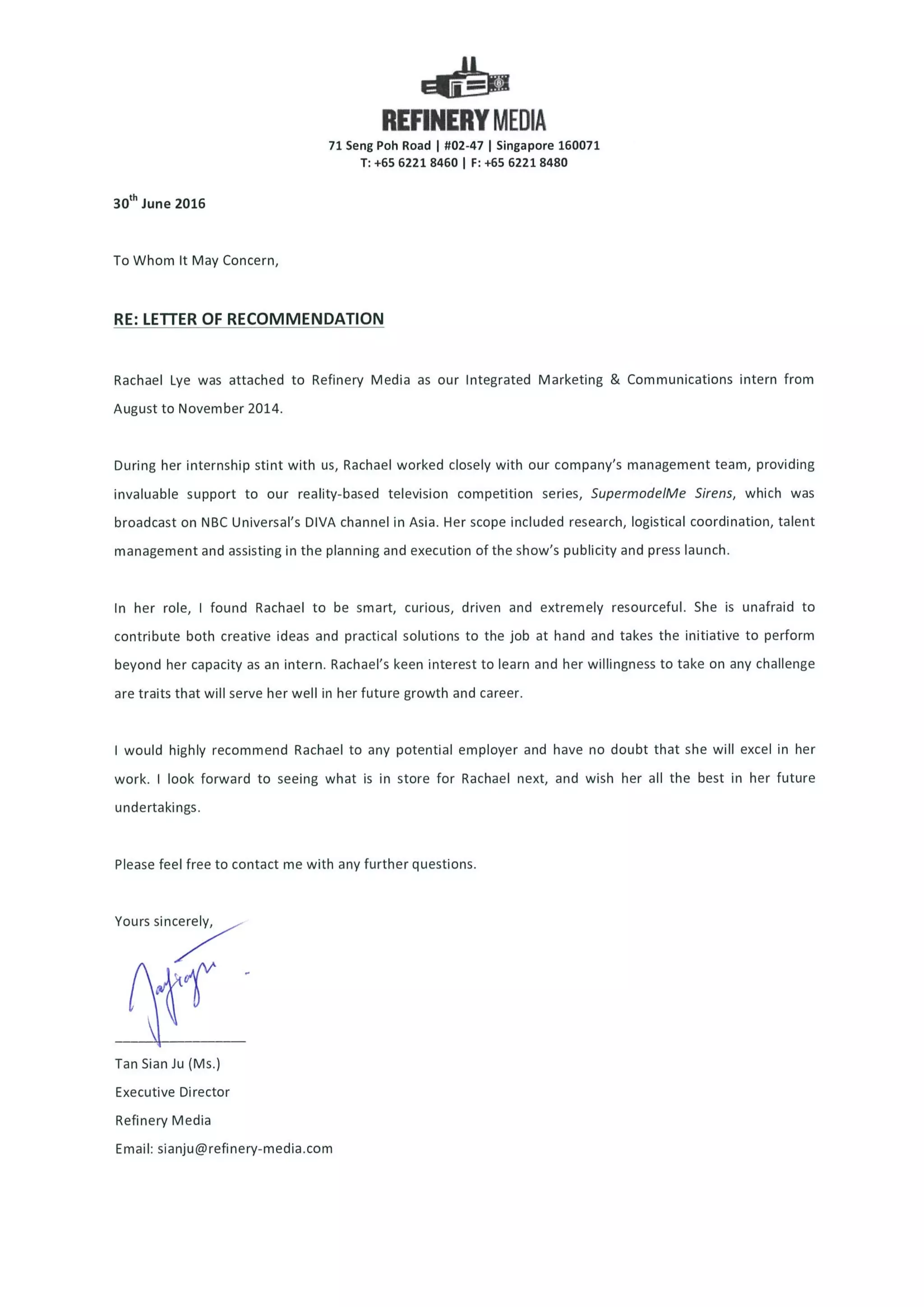 Recommendation Letter RM | PDF