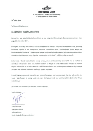 Recommendation Letter RM | PDF