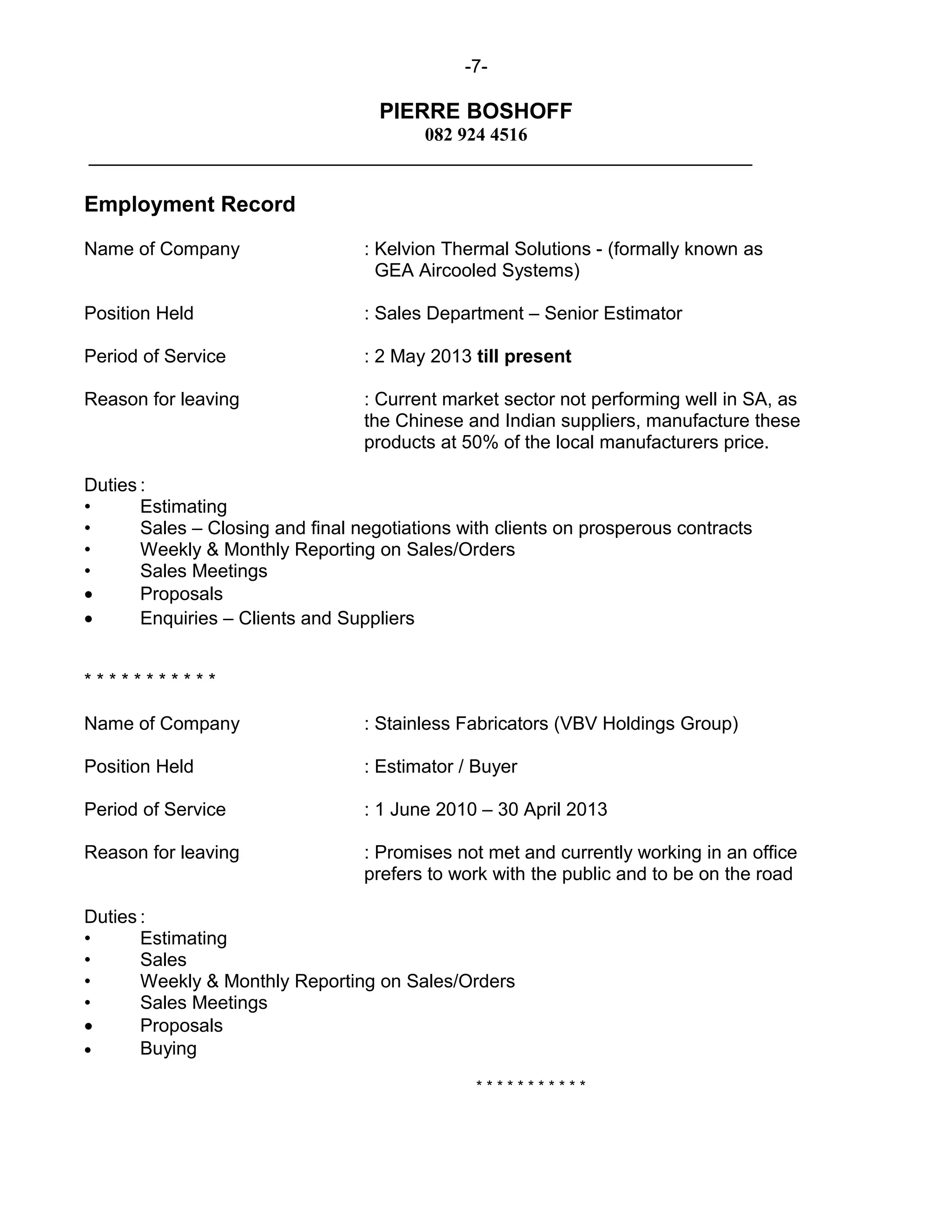 Pierre_Boshoff CV | DOC