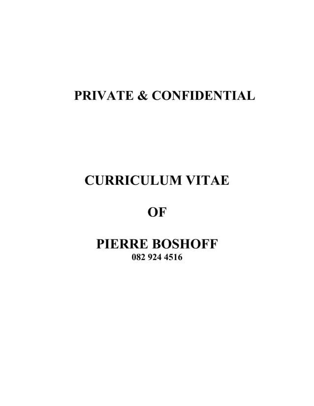 Pierre_Boshoff CV | PDF