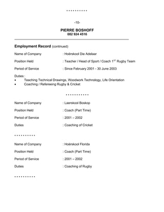 Pierre_Boshoff CV | DOC