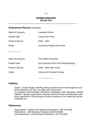 Pierre_Boshoff CV | DOC