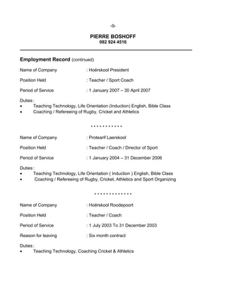 Pierre_Boshoff CV | PDF
