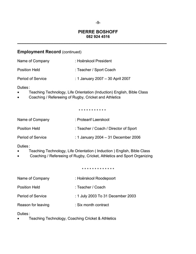 Pierre_Boshoff CV | DOC