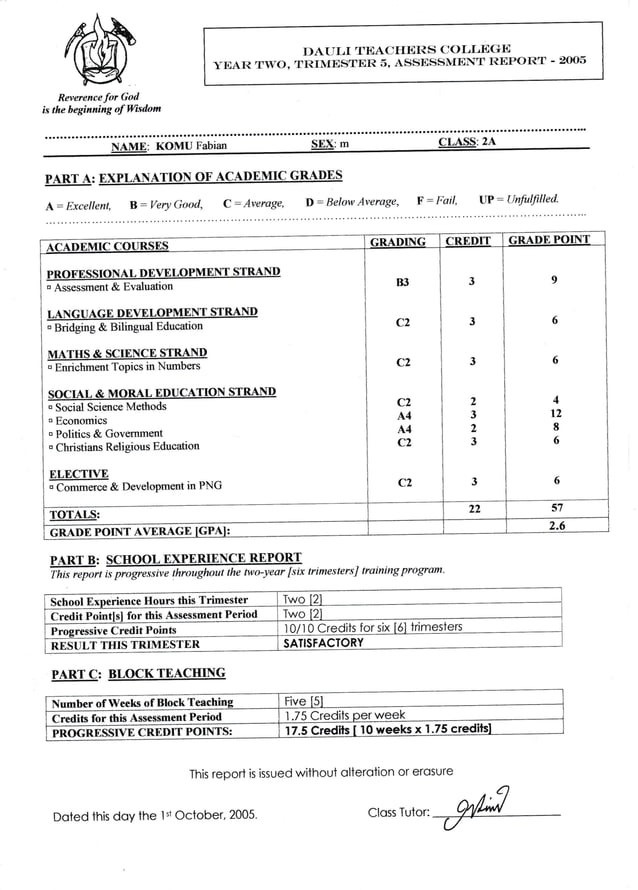 Trimester 5 Transcript DTC | PDF