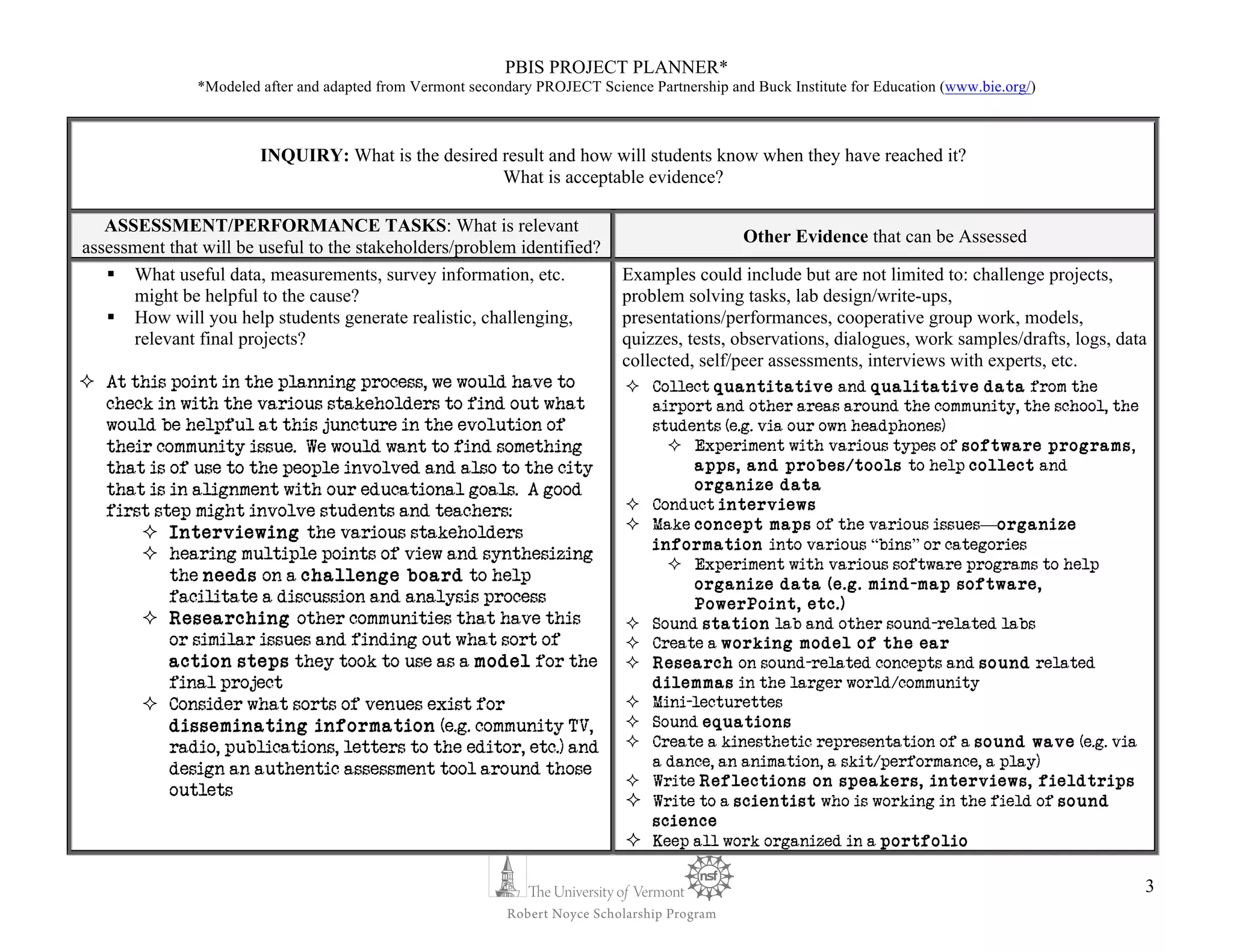 PBIS_Project_Planner_Sound_Example Example | PPT