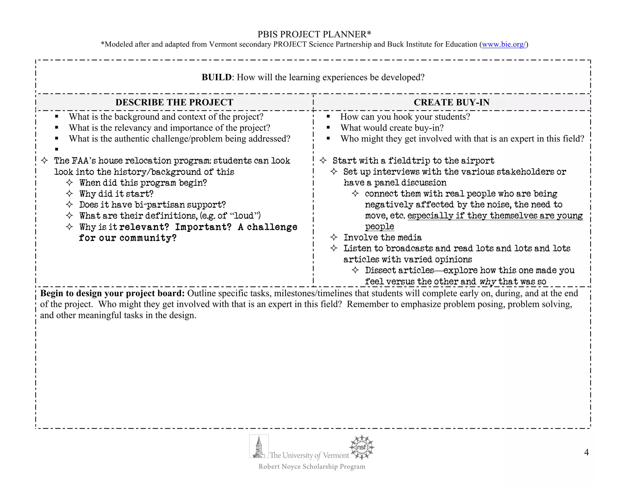 PBIS_Project_Planner_Sound_Example Example | PPT