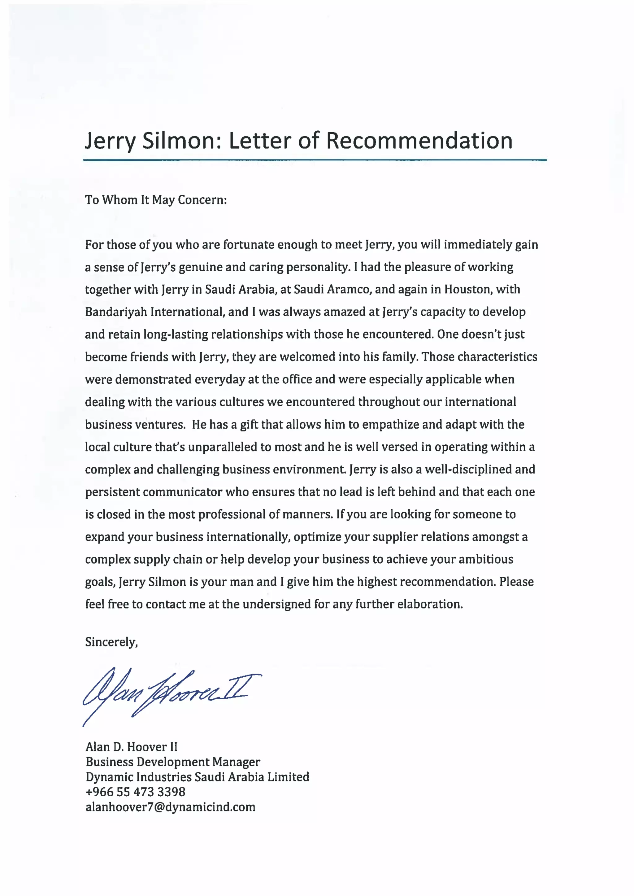 Scanned Letter of Reference | PDF