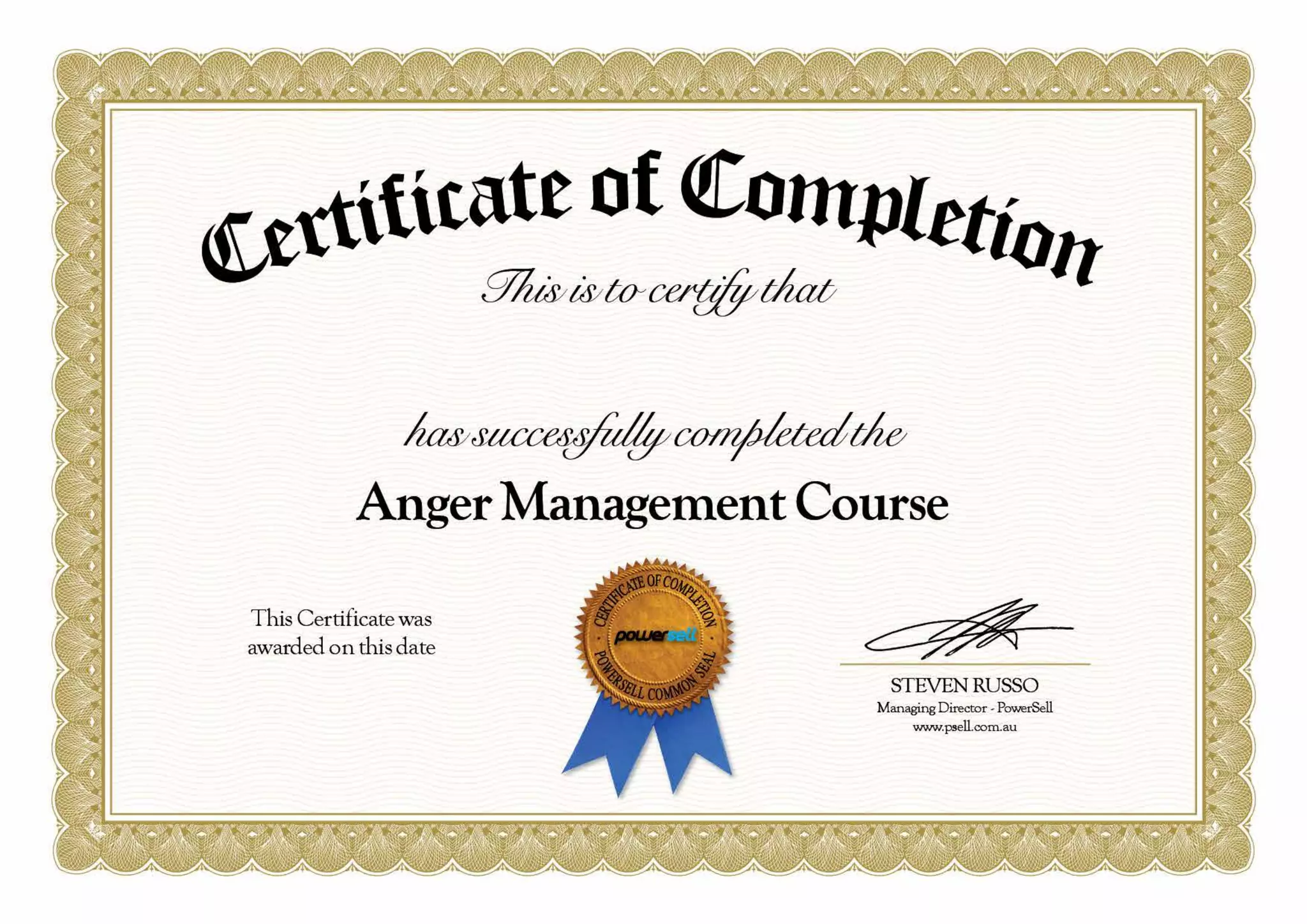 Anger-Management-Certificate | PDF