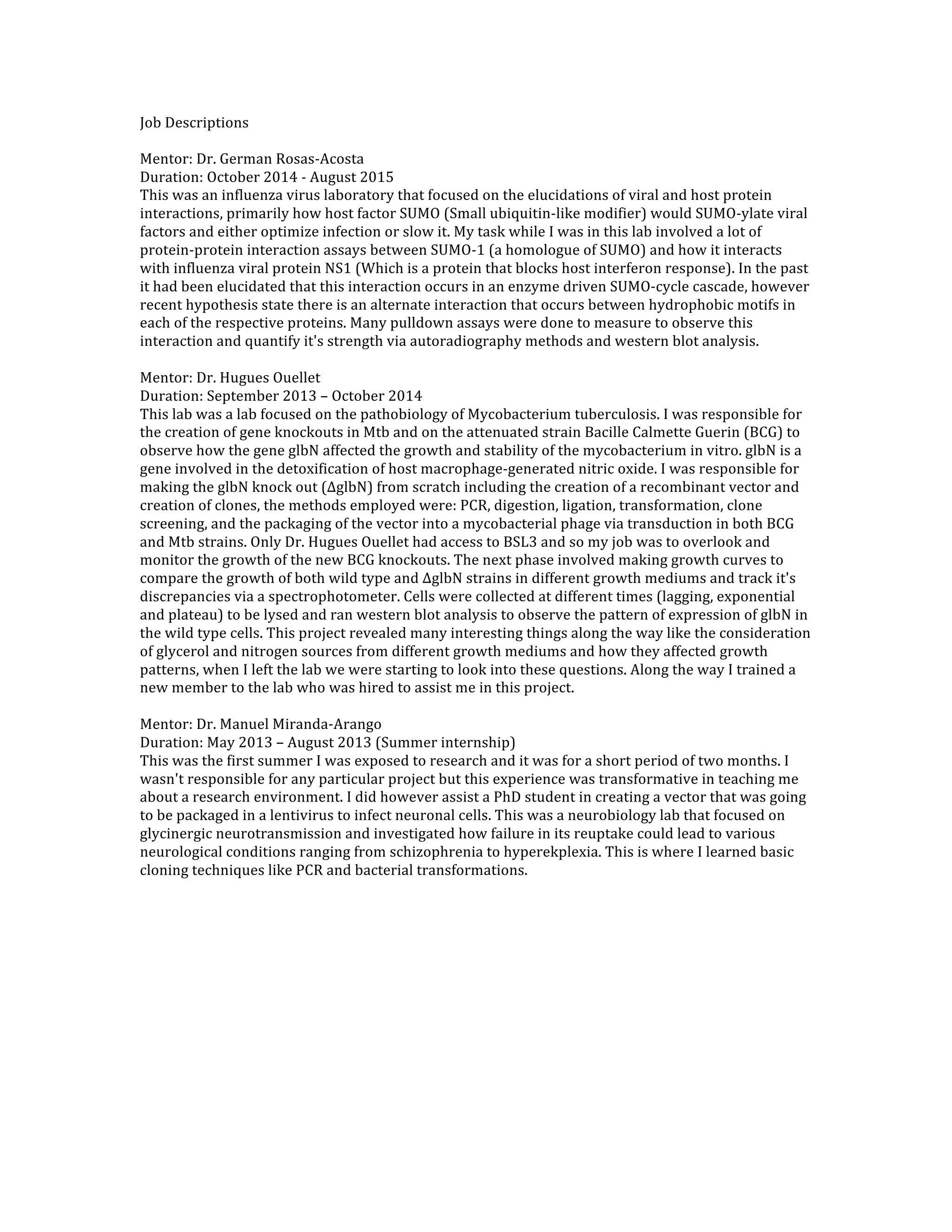 Job Descriptions | PDF