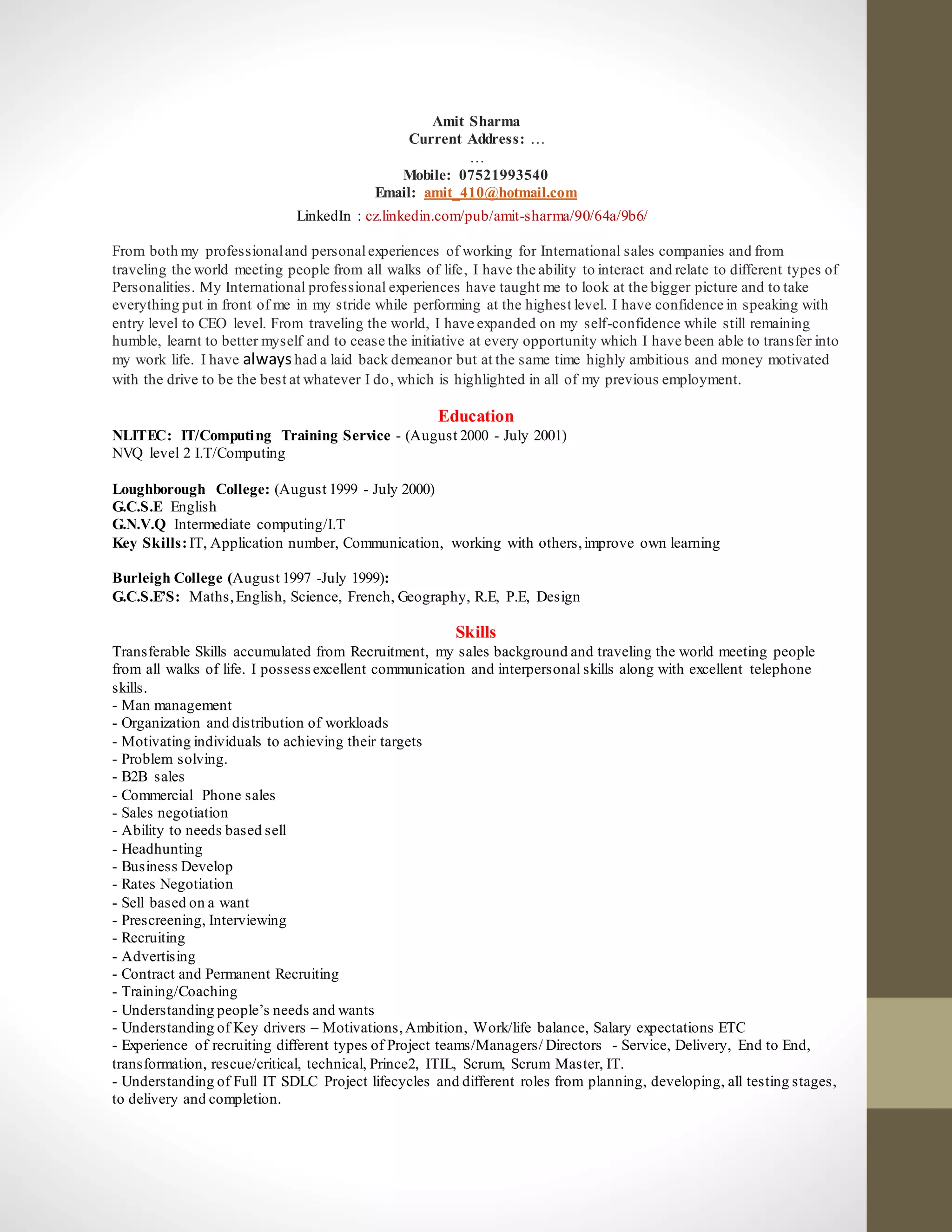Amit Sharma cv | PDF