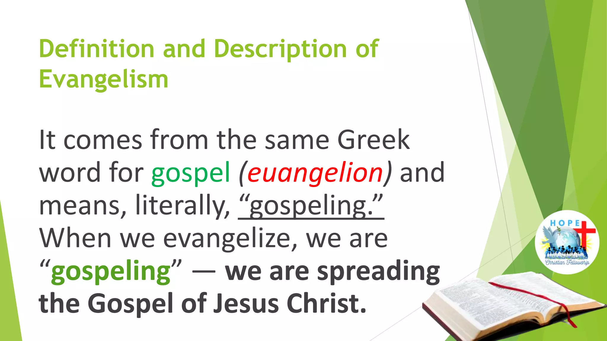 EVANGELISM 101: Lesson 1 - Biblical Foundations of Evangelism | PPTX