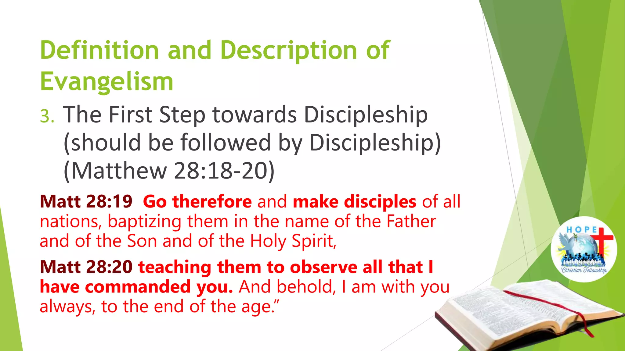 EVANGELISM 101: Lesson 1 - Biblical Foundations of Evangelism | PPTX