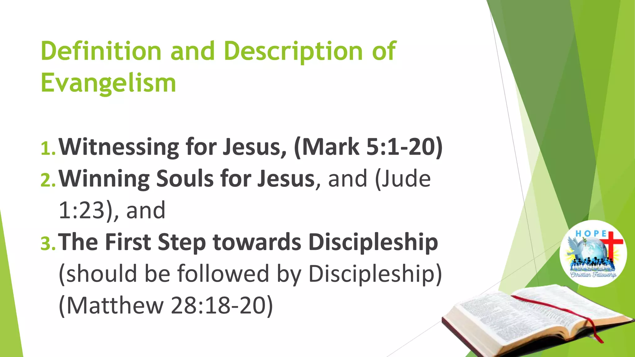 EVANGELISM 101: Lesson 1 - Biblical Foundations of Evangelism | PPTX