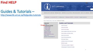 BIO1000F introduction to library resources 2016 | PPT