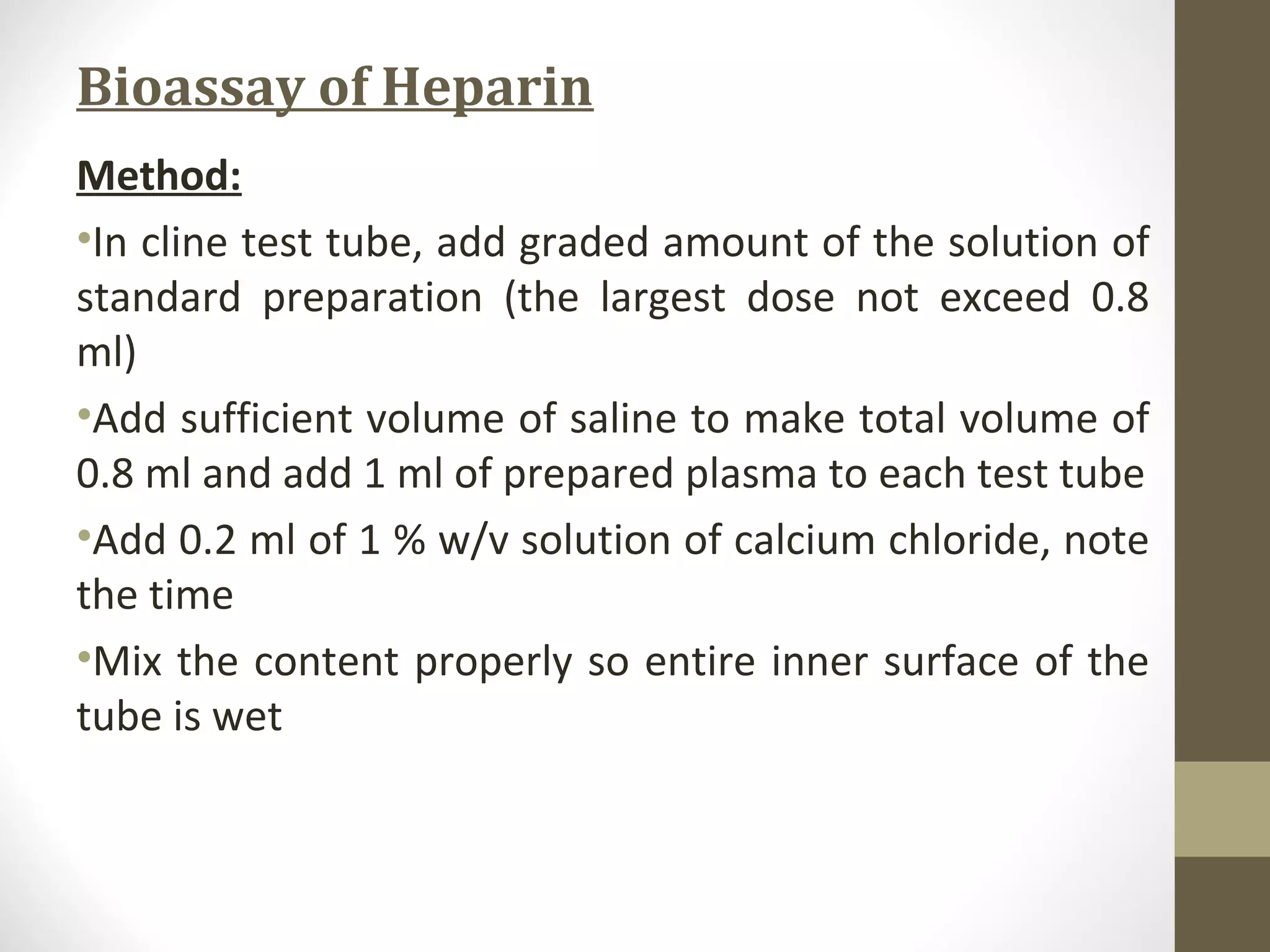 Bioassay of Heparin | PPT