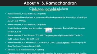 Biography of any One Psychologists - Indian Psychologist V. S. Ramachandran | PPTX