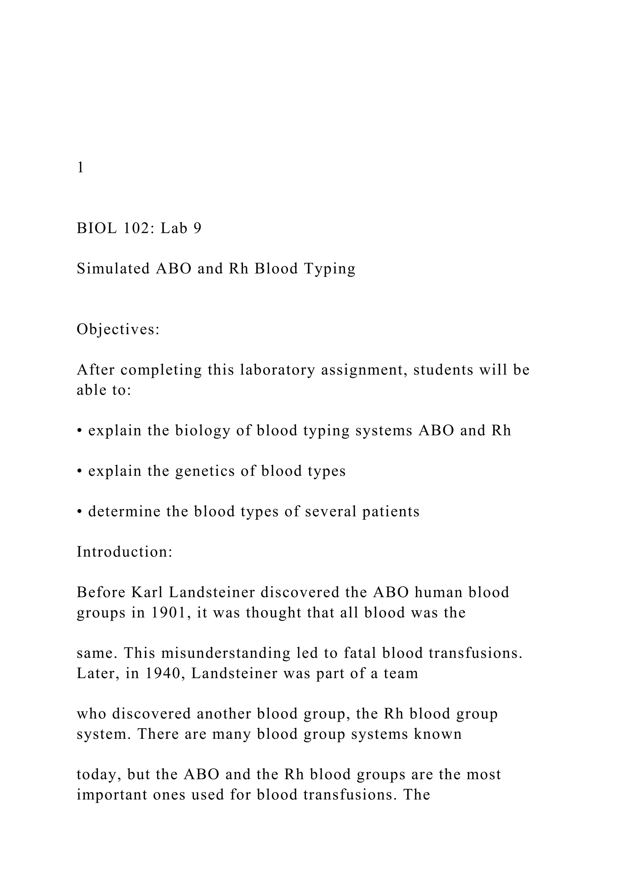 1 BIOL 102 Lab 9 Simulated ABO and Rh Blood Typing.docx