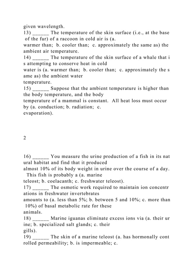1 Biology 451 – Comparative Physiology – Exam 2 Pl.docx