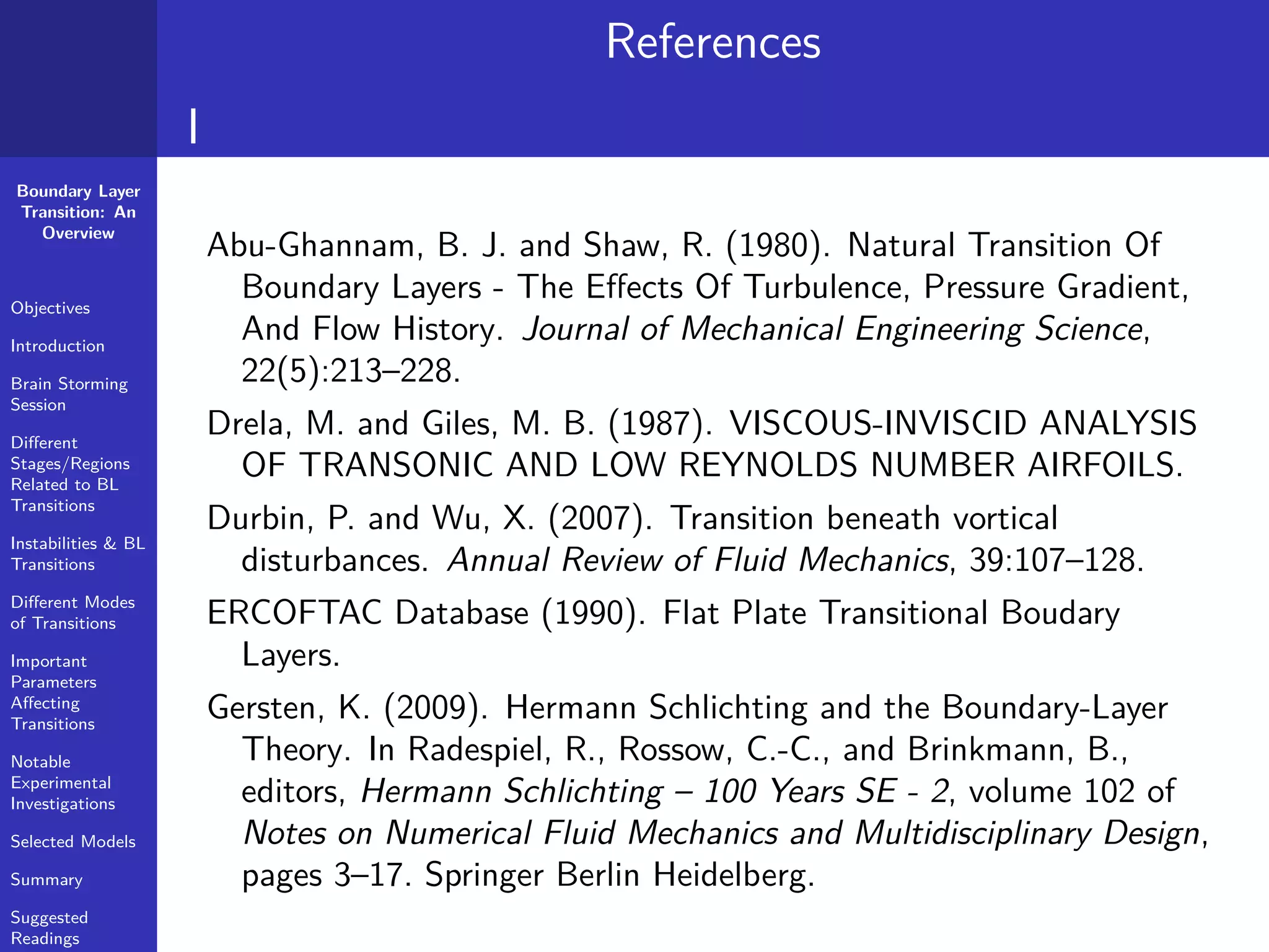 Boundary Layer Transition: An Overview | PPT