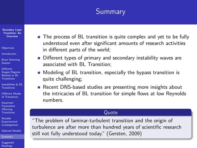 Boundary Layer Transition: An Overview | PPT