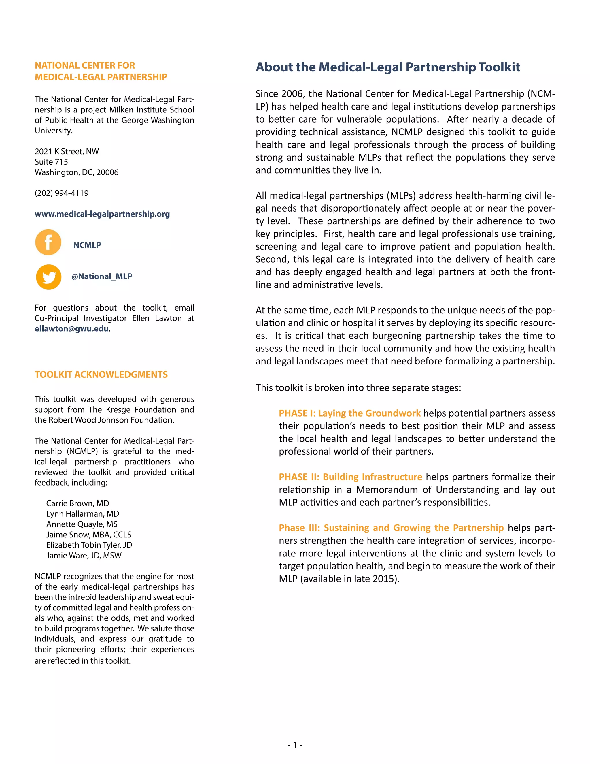 Understand Legal Needs in Healthcare: Use The Medical–Legal Partnership Toolkit | PDF