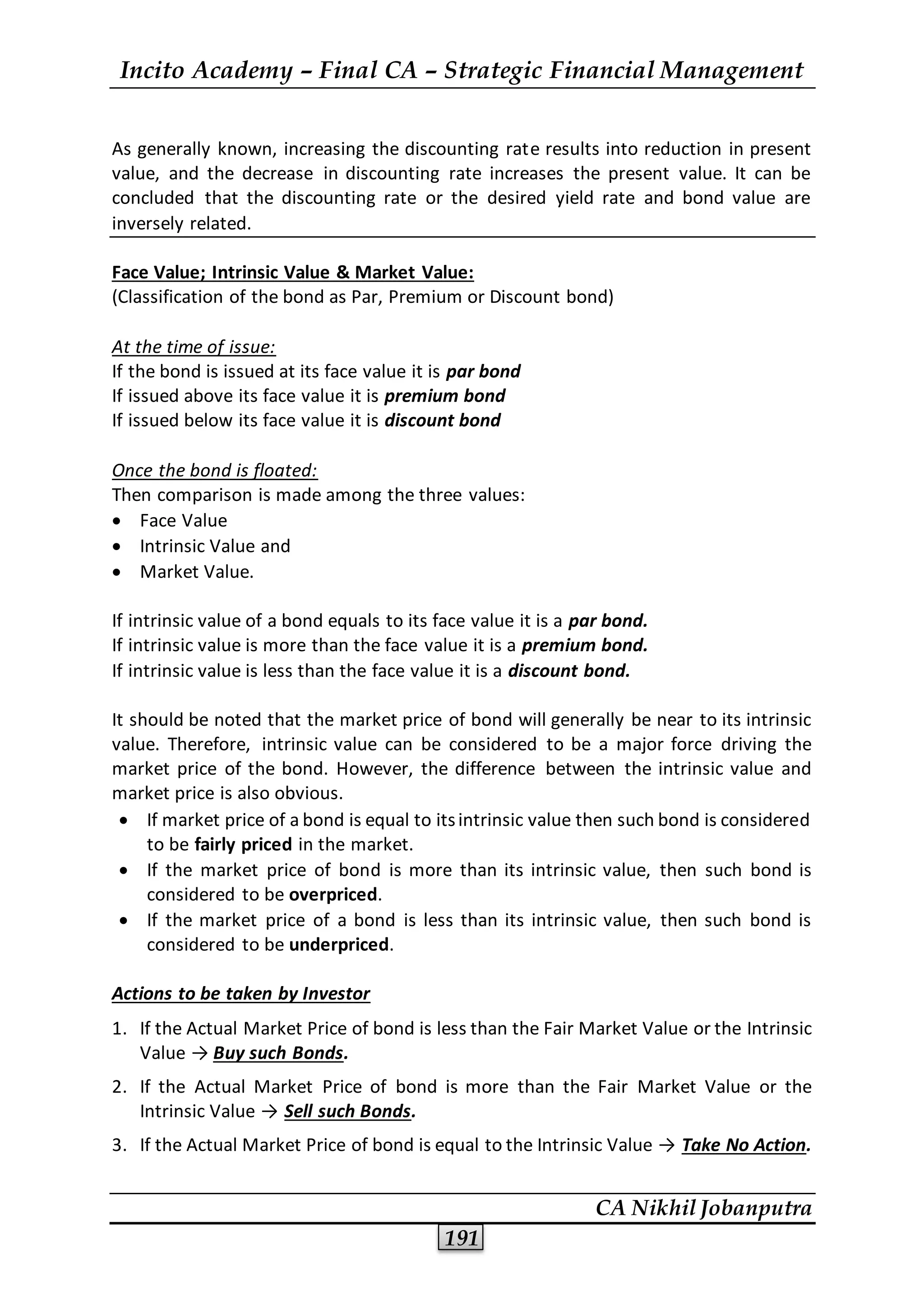 Bond Valuation Basics - CA Final SFM | DOCX