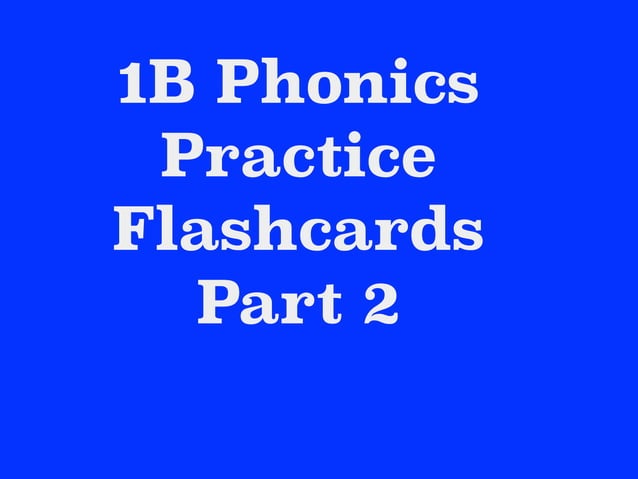 IRLA 1B Phonics Part 2 | PDF