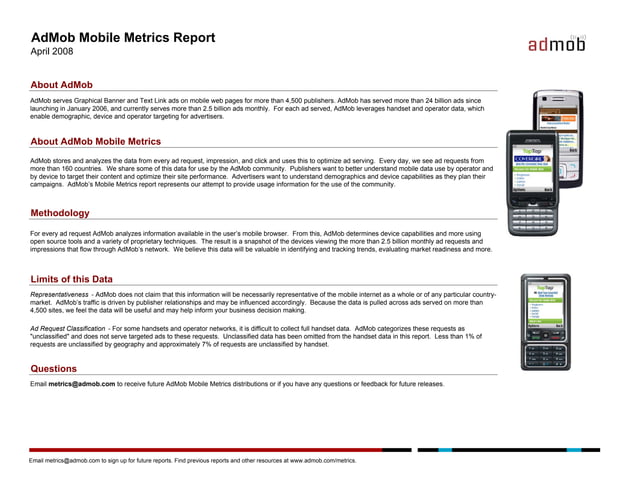 AdMob Mobile Metrics Report | PPT