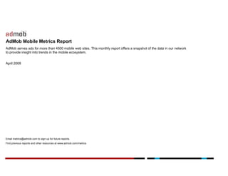 AdMob Mobile Metrics Report | PPT