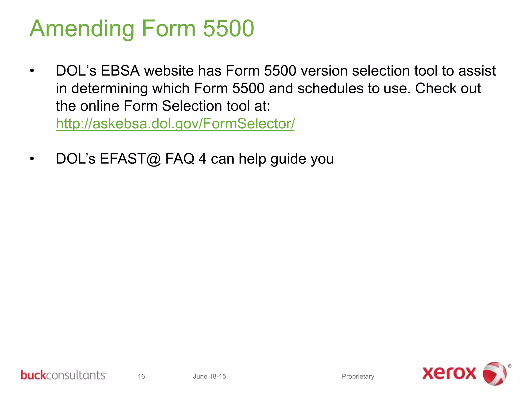 1 buck's form 5500 presentation (rev 6 17-15) | PPTX