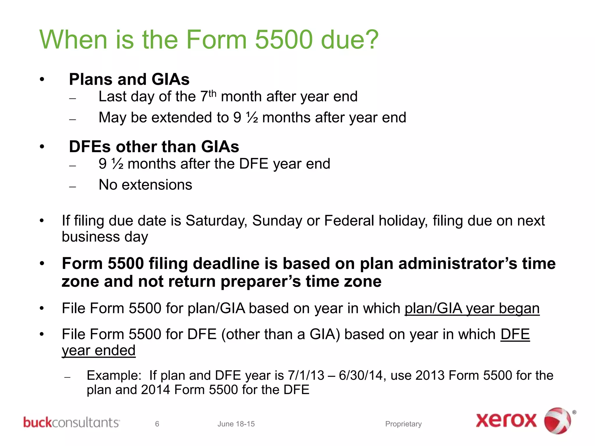 1 buck's form 5500 presentation (rev 6 17-15) | PPTX