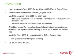 1 buck's form 5500 presentation (rev 6 17-15) | PPTX