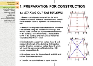 BUILDING CONSTRUCTION ABOUT PREPARATION FOR CONSTRUCTION | PPT