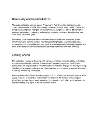 Vagan Arutyunyan from Ava: Development and Growth | DOCX