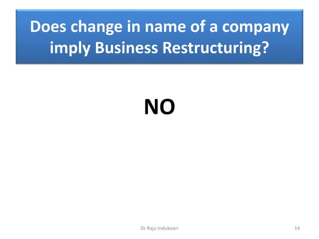 1 business restructuring | PPT