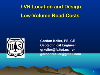 1c. location, design, specs, and costs of roads | PPT