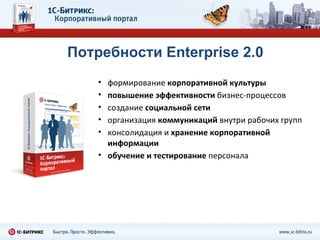 1С-Битрикс: Корпоративный портал (Калабина А., 1c Bitrix) | PPT | Technology & Computing