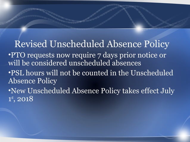 Unscheduled absence | PPT