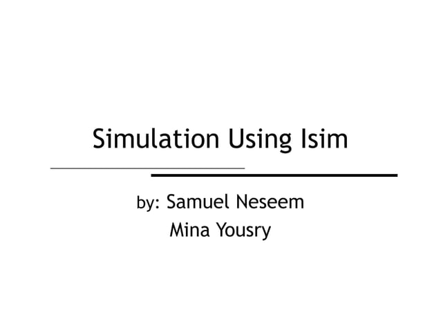 Simulation Using Isim | PPTX